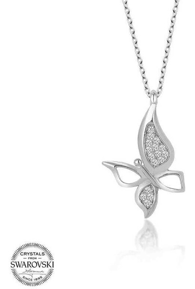 York Nevada Swarovski Taşlı Gümüş Kelebek Kadın Kolye York Nevada Swarovski Taşlı Gümüş Kelebek Kadın Kolye