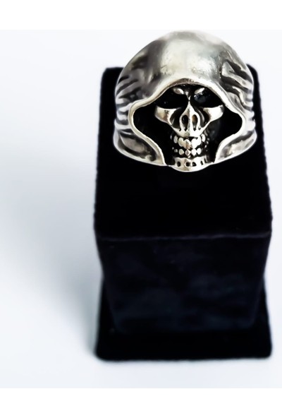 Antique Dolunay Antik Gümüş Kaplama El Yapımı Ayarlanabilir Kapüşonlu Kurukafa Azrail Yüzük Antique Dolunay Antik Gümüş Kaplama El Yapımı Ayarlanabilir Kapüşonlu Kurukafa Azrail Yüzük