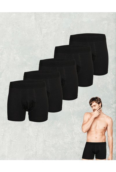 Doralüks Erkek 5'li Paket Siyah Pamuklu Premium Boxer Doralüks Erkek 5'li Paket Siyah Pamuklu Premium Boxer