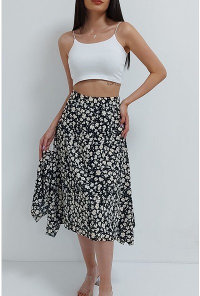 Stil Budur Asimetrik Desenli Dokuma Etek Siyah Stil Budur Asimetrik Desenli Dokuma Etek Siyah