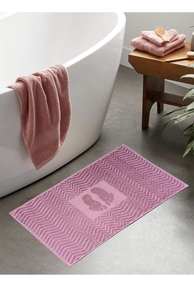 Cotton Therapy 50X80 cm Ayak Izi Desenli Ayak Havlusu Banyo Paspası Havlu Paspas