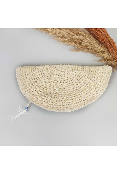 Hayalevi Consept Beyaz Renk Tasarım, El Yapımı, Hasır El Çantası