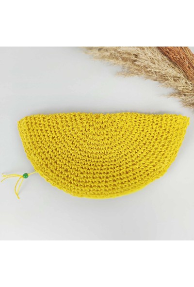Hayalevi Consept Sarı Renk Tasarım, El Yapımı, Hasır El Çantası