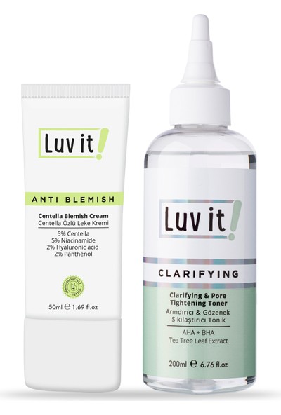 Luv It! Leke ve Sivilce Karşıtı Gözenek Sıkılaştırıcı 2’li Cilt Bakım Seti