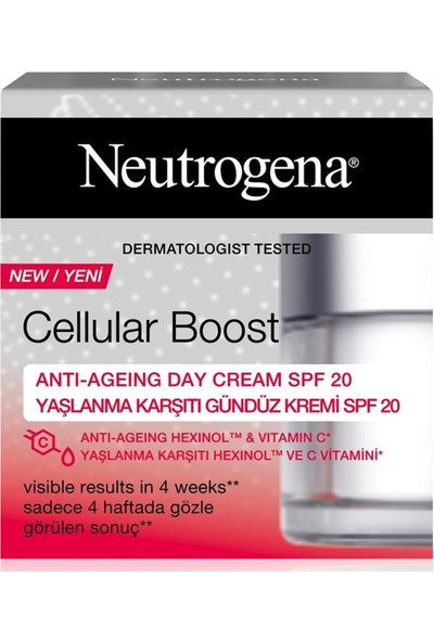 Neutrogena Cellular Boost Yaşlanma Karşıtı Gündüz Kremi Spf 20 50 ml Neutrogena Cellular Boost Yaşlanma Karşıtı Gündüz Kremi Spf 20 50 ml
