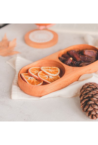 Peronut Montenegro Kayın Ağacından, Iki Gözlü, Sunum Tabağı, Çerez Tabağı, Meyve Tabağı, Kahvaltılık Tabağı