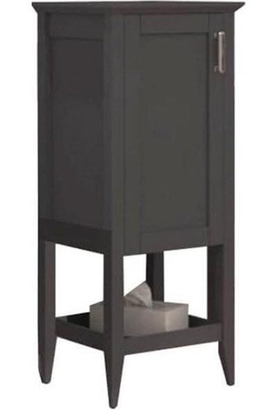 Orka Bastle 40 cm Mdf Mat Antrasit Banyo Boy Dolabı Orka Bastle 40 cm Mdf Mat Antrasit Banyo Boy Dolabı