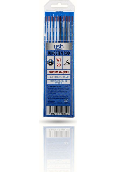 Ysb Wt 20 Kırmızı Tungsten 2.00 x 175 mm Kaynak Elektrodu (1Adet) Ysb Wt 20 Kırmızı Tungsten 2.00 x 175 mm Kaynak Elektrodu (1Adet)
