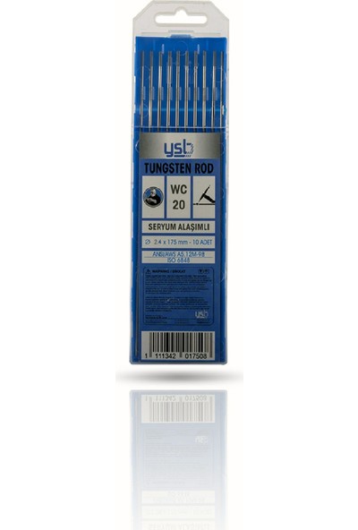 Ysb Wc 20 Gri Tungsten 2.40 x 175 mm Kaynak Elektrodu (1Adet) Ysb Wc 20 Gri Tungsten 2.40 x 175 mm Kaynak Elektrodu (1Adet)