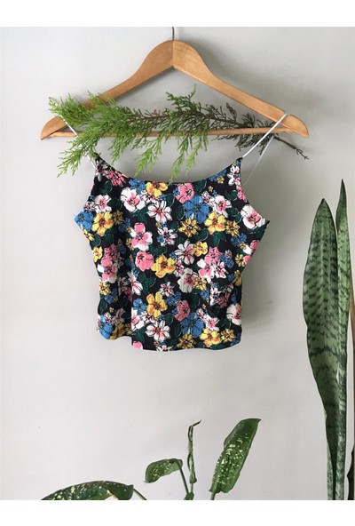 Opc Fashıon Kadin Çiçek Desenli Crop