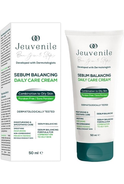 Jeuvenile Karma ve Yağlı Ciltler Için Nemlendirici Akne Karşıtı Bakım Kremi 50 ml Jeuvenile Karma ve Yağlı Ciltler Için Nemlendirici Akne Karşıtı Bakım Kremi 50 ml