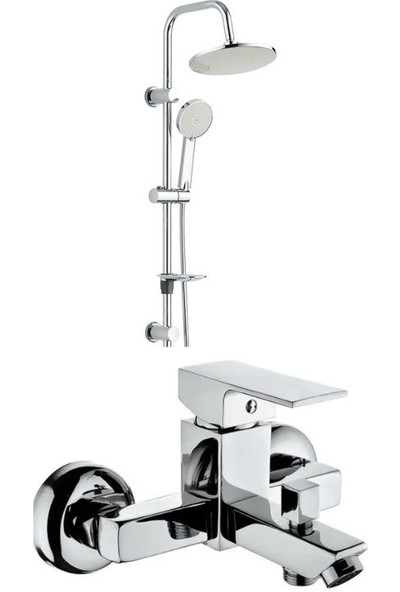Penta Yuvarlak Krom Tepe Duş Seti + Karess Mix Banyo Bataryası Penta Yuvarlak Krom Tepe Duş Seti + Karess Mix Banyo Bataryası
