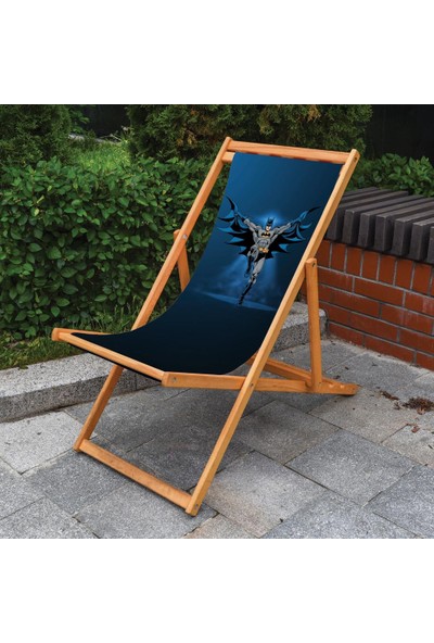 Adawall Navy Blue Batman Şezlong - Warner Bros Lisanslı Ürün Fırınlanmış Gürgen Ağacı Süet Kumaş