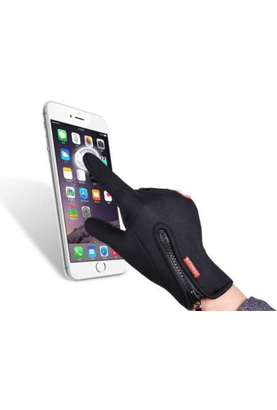 Müstesna® Motosiklet Bisiklet Kaydırmaz Dokunmatik Eldiven Şık Günlük Eldiven Orta Koruma Large