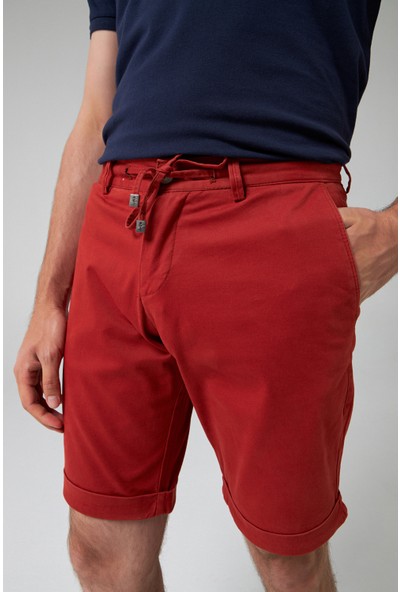 D'S Damat Slim Fit Kiremit Armürlü Şort