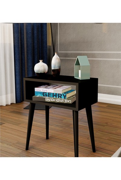Ünüvar Konsept Başucu Yan Sehpa Siyah Komodin Ünüvar Konsept Başucu Yan Sehpa Siyah Komodin