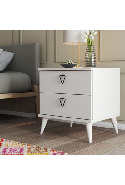 Mezza Versace 2 Çekmeceli Komodin Beyaz 3634 Mezza Versace 2 Çekmeceli Komodin Beyaz 3634