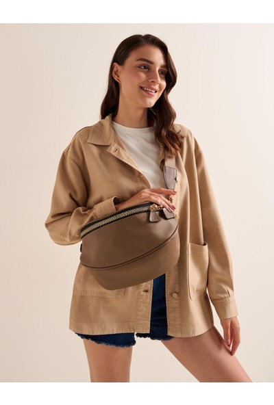 Jimmy Key Kadın Vizon Fermuarlı Askılı Çanta