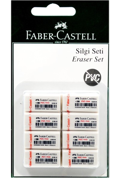 Faber-Castell Küçük Boy Pvc Free Beyaz Silgi No:30 Blister 8 Adet Faber-Castell Küçük Boy Pvc Free Beyaz Silgi No:30 Blister 8 Adet