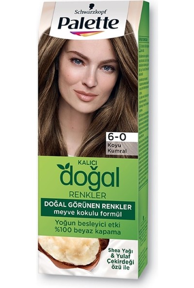 Palette Kalıcı Doğal Renkler Saç Boyası 6-0 Koyu Kumral Palette Kalıcı Doğal Renkler Saç Boyası 6-0 Koyu Kumral