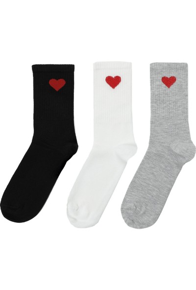Polaris Kalp 3 Lu Skt-W 2pr Çok Renkli Kadın Soket Çorap
