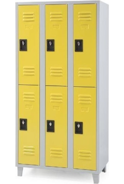 40 cm 3 Kolonda 6 Kapaklı Soyunma ve Malzeme Dolabı