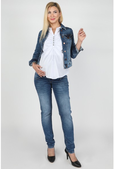 Balins 5 Cepli Hamile Pantolon Orta Mavi