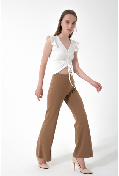 Açelya Yan Fermuarlı Bol Paça Pantolon