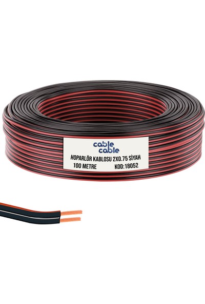Cable Cable Elektrik Kablosu Kordon 2x0.75 Siyah 100mt Cable Cable Elektrik Kablosu Kordon 2x0.75 Siyah 100mt