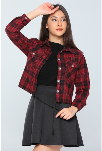 Stil Budur Çift Cepli Altı Ipli Ekose Desenli Gömlek Kırmızı Stil Budur Çift Cepli Altı Ipli Ekose Desenli Gömlek Kırmızı