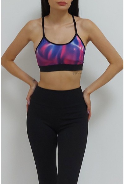 Stil Budur Ip Askılı Desenli Büstiyer Mor Stil Budur Ip Askılı Desenli Büstiyer Mor