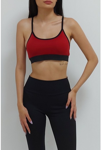 Stil Budur Ip Askılı Büstiyer Kırmızı