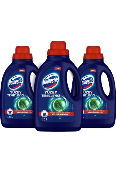 Domestos Tüm Zeminlerde Tek Ürünle Maksimum Hijyen Sağlayan Yüzey Temizleyici Çam 1500 ml x 3 Domestos Tüm Zeminlerde Tek Ürünle Maksimum Hijyen Sağlayan Yüzey Temizleyici Çam 1500 ml x 3