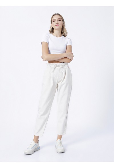 U.s. Polo Assn. Bağlamalı Bel Boru Paça Harem Bej Kadın Denim Pantolon Marle U.s. Polo Assn. Bağlamalı Bel Boru Paça Harem Bej Kadın Denim Pantolon Marle