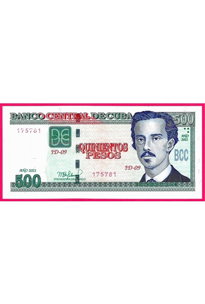 TK Küba 2021 Yılı 500 Peso P #  131 Çil (Tk 9511)