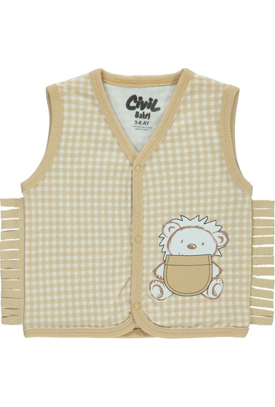 Civil Baby Bebek Yelek 3-12 Ay Sütlü Kahve