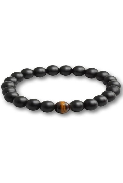 Bi'bileklik Mat Oniks ve Parlak Kaplangözü Bileklik