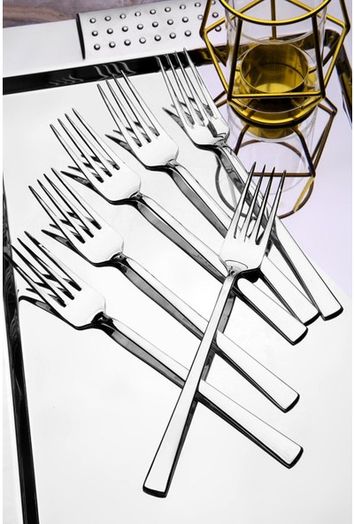 Porlistan 6 Kişilik Lüx 3mm Yemek Çatal Seti, 6’lı 18/10 Çelik Çatal Seti Porlistan 6 Kişilik Lüx 3mm Yemek Çatal Seti, 6’lı 18/10 Çelik Çatal Seti