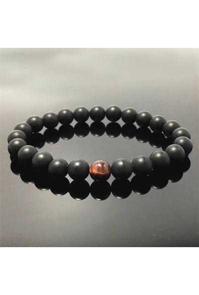 Bi'bileklik Mat Oniks Kızıl Kaplangözü Bileklik