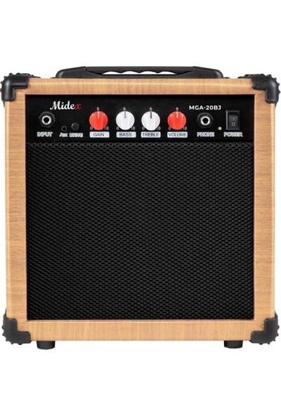 Midex MGA-20BJ Elektro Gitar Amfisi 20 Watt Gain Özelliği Kulaklık Çıkışı Midex MGA-20BJ Elektro Gitar Amfisi 20 Watt Gain Özelliği Kulaklık Çıkışı