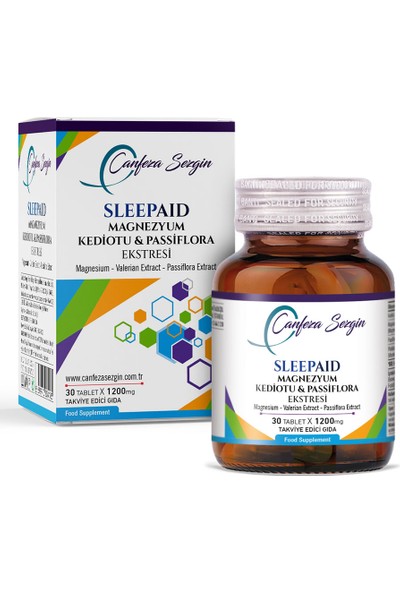 Canfeza Sezgin Sleepaid Magnezyum Kediotu & Passiflora Ekstresi 30 Tablet Canfeza Sezgin Sleepaid Magnezyum Kediotu & Passiflora Ekstresi 30 Tablet
