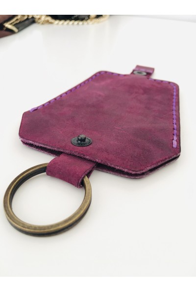 Abba Gift Hakiki Deri Anahtarlık Çıtçıt Kapaklı
