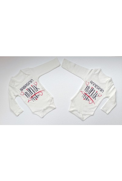 UranüsBaby Annesinin/babasının Minik Aşkı Yazılı Bebek Badi/zıbın Uzun Kollu UranüsBaby Annesinin/babasının Minik Aşkı Yazılı Bebek Badi/zıbın Uzun Kollu