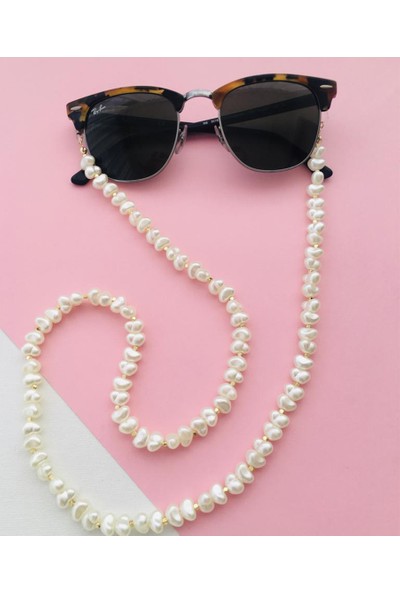 T-Light Gold Topçuklu Incili Gözlük Askısı T-Light Gold Topçuklu Incili Gözlük Askısı