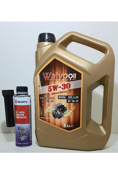 Walvooil 5W-30 Motor Yağı 5 Litre (Üretim YILI:2022) + Würht Cr- Dizel Enjektör Temizleyici Walvooil 5W-30 Motor Yağı 5 Litre (Üretim YILI:2022) + Würht Cr- Dizel Enjektör Temizleyici