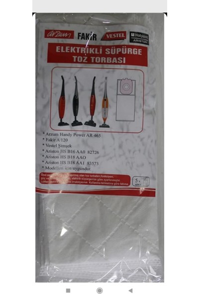Ariston Aristonhs B18 Aa1 83573 Süpürge Sentetik Toz Torbası 20 Adet Ariston Aristonhs B18 Aa1 83573 Süpürge Sentetik Toz Torbası 20 Adet