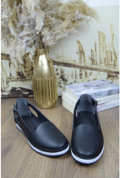 Ventes Kemerli Siyah Şık Babet