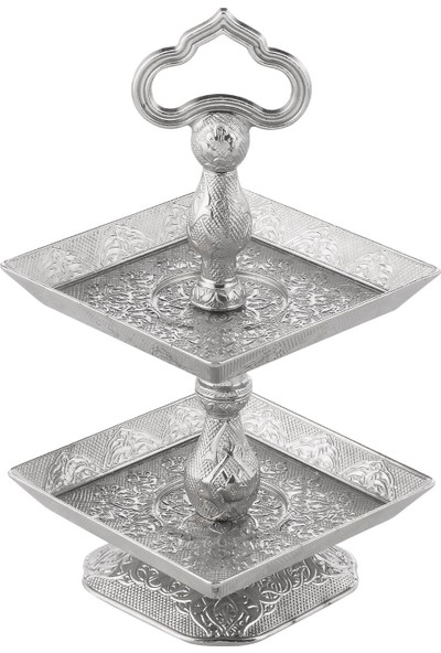 Elon Metal İki Katlı Kaideli Kare Kurabiyelik Çerezlik Şekerlik Çikolatalık (11-11 cm) Elon Metal İki Katlı Kaideli Kare Kurabiyelik Çerezlik Şekerlik Çikolatalık (11-11 cm)