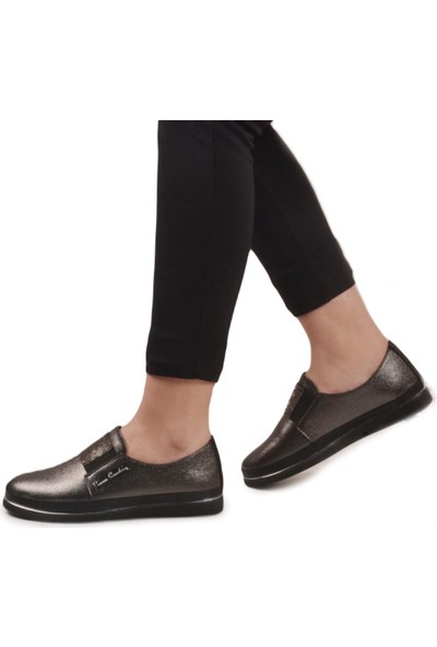 Pierre Cardin Kadın Günlük Esnek Babet Ayakkabı Platin 51678 V9