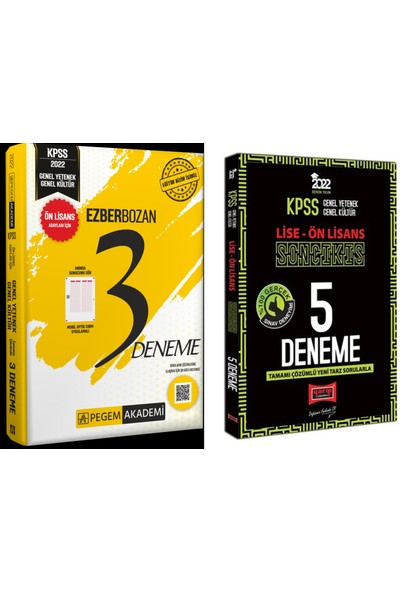 Pegem Akademi Yayıncılık 2022 Kpss Lise ve Önlisans Tamamı Çözümlü 5 Li Karma Deneme Pegem+Yargı Pegem Akademi Yayıncılık 2022 Kpss Lise ve Önlisans Tamamı Çözümlü 5 Li Karma Deneme Pegem+Yargı